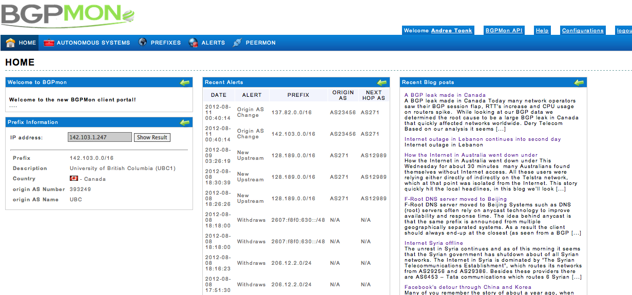 Route Monitoring | BGPmon