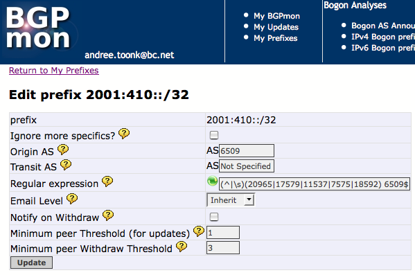 BGPmon now has full IPv6 support! | BGPmon
